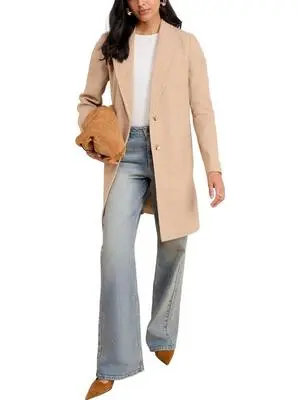 FRIENDS LIKE THESE Peaked Lapel Front Snap Coat - Neutral