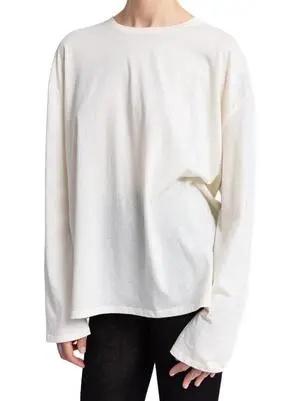 ALAS Silk Wool Blend Long Sleeve T-shirt - Cream
