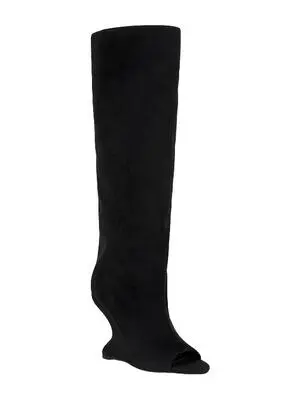 AZALEA WANG Vincent Peep-toe Wedge Boots - Black