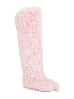 AZALEA WANG Templeton Faux Shearling Thigh-high Boots - Pink