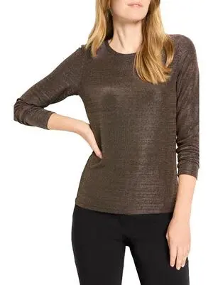 NIC+ZOE Diamonte Long Sleeve Knit Top - Copper Mix