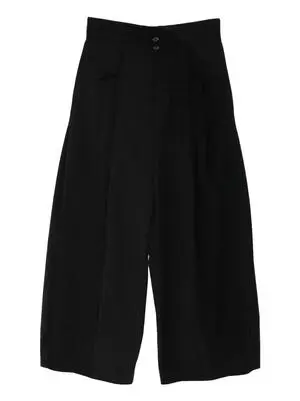 SONGZIO Pleat-detail Wide-leg Trousers - Black