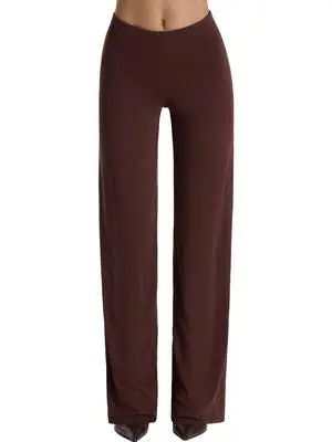 Naked Wardrobe Pull-on Wide Leg Pants - Chocolate