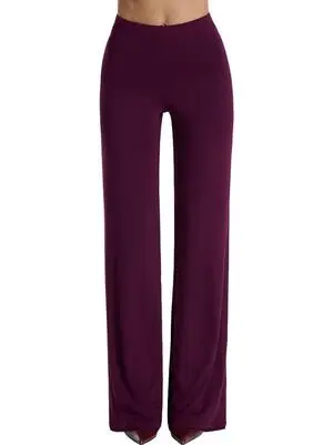 Naked Wardrobe Pull-on Wide Leg Pants - Dark Plum