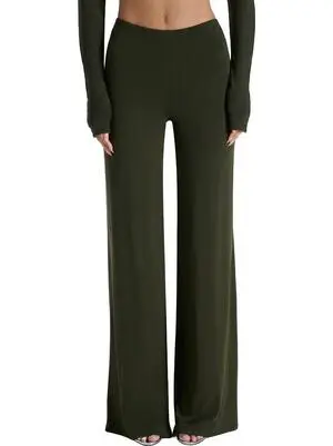 Naked Wardrobe Pull-On Wide Leg Pants Olive