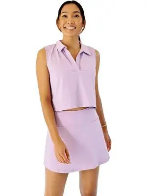 BELDRIE Elevated Golf Polo Top Lavender