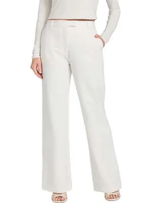 Guess Emy High Waist Straight Leg Trousers - White