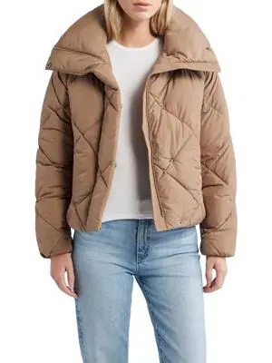 Bcbgmaxazria Water-resistant Diamond Quilted Jacket - Truffle
