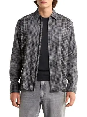 Rag & Bone Dalton Patchwork Cotton Blend Flannel Button-up Shirt - Black/white