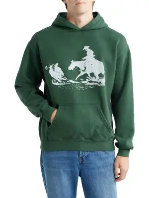 ONE OF THESE DAYS Driftin' Back Graphic Hoodie - Hard Washed Forest Green