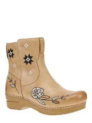 Dansko X Jenni Earle Embroidered Platform Boots - Honey Distressed