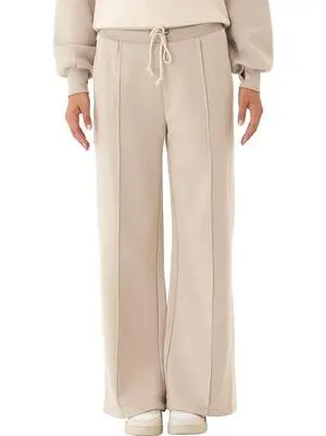 THREADS 4 THOUGHT Tricia Fleece Wide Leg Drawstring Pants - Oatmeal/tapioca