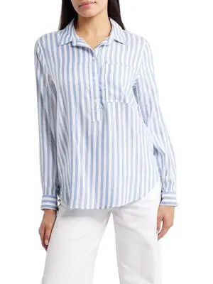 BEACHLUNCHLOUNGE Haley Popover Shirt - Slate Blue