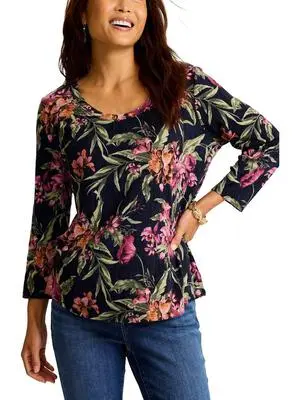 Tommy Bahama Ashby Isles Orchid Cotton Top - Black
