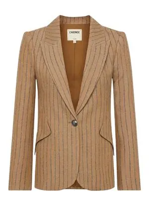 L'Agence L'Agence Chamberlain Pinstriped Blazer Tan Charco