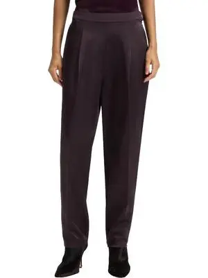 BOSS Takerana Pleated Tapered Straight Leg Trousers - Dark Carmine