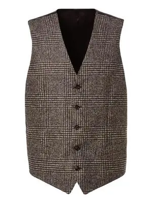 Dolce & Gabbana Checked Single-breasted Vest - Brown