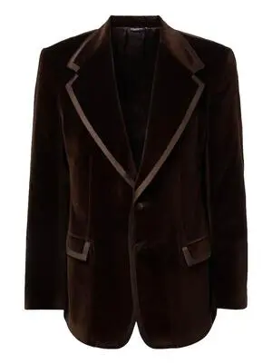Dolce & Gabbana Cotton And Silk Velvet Blazer - Brown