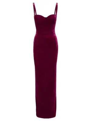 Balenciaga Open-back Velvet Gown - Purple