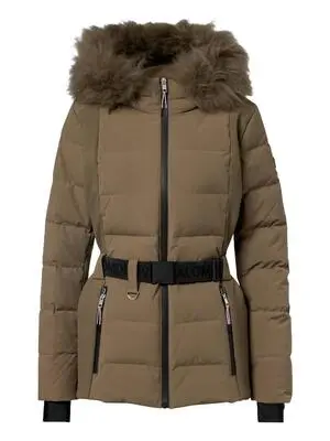 YVES SALOMON Belted Down Jacket 64cm - Brown