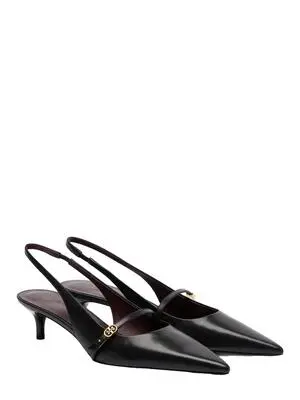 Tory Burch Double-t Leather Mary Jane Pumps - Black