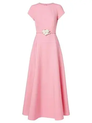 Oscar De La Renta Wool-blend Maxi Dress - Pink