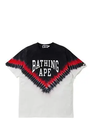 A BATHING APE Curved Logo Tie Dye Tee Shirt - Black