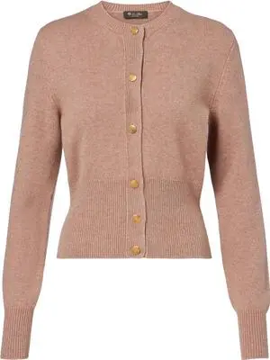 Loro Piana Cashmere And Linen Buttoned Sweater - Beige