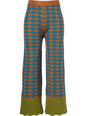 La DoubleJ Intarsia Knitted Wool Pants - Multicoloured