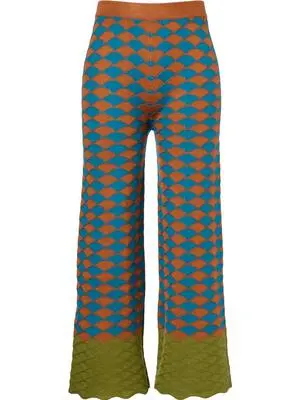 La DoubleJ Intarsia Knitted Wool Pants - Multicoloured