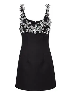 EMILIA WICKSTEAD Embellished Crêpe Minidress - Black