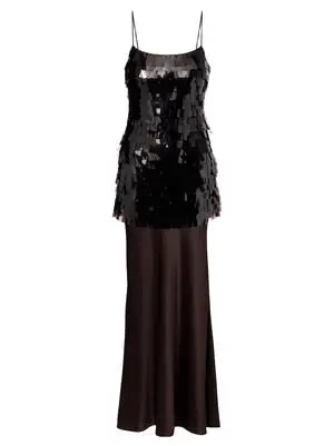 Staud Mesa Sequined Gown - Brown
