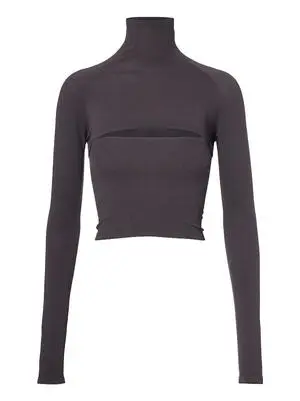Alaïa Cropped Cutout Top - Grey