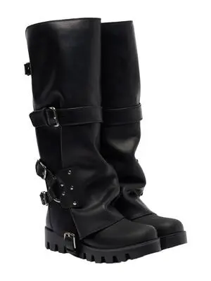 Dolce & Gabbana Leather Biker Boots - Black