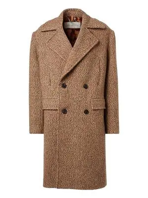 Dries Van Noten Double-breasted Wool-blend Coat - Brown