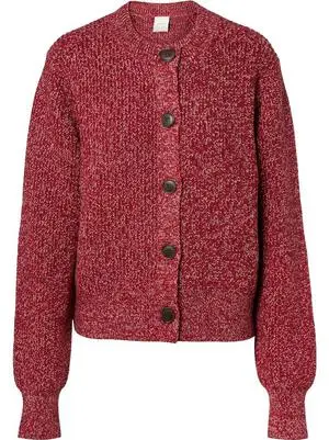 Varley Patricia Ribbed-knit Cardigan - Red
