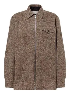 Dries Van Noten Wool And Cotton-blend Tweed Overshirt - Grey
