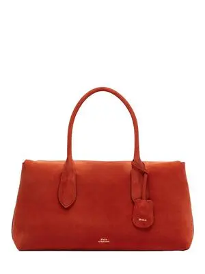 Polo Ralph Lauren Bellport Medium Suede Tote Bag - Orange