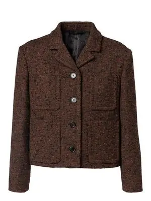 Gucci Wool-blend Tweed Jacket - Brown