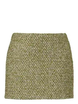 Gucci Cotton And Wool-blend Tweed Miniskirt - Green