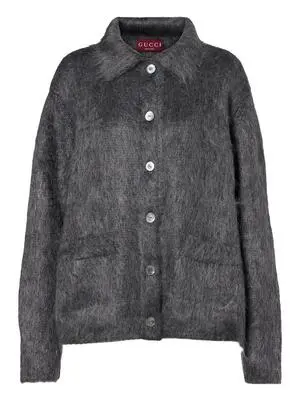 Gucci Mohair-blend Cardigan - Grey