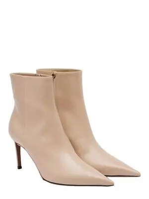 Dolce & Gabbana Leather Ankle Boots - Beige
