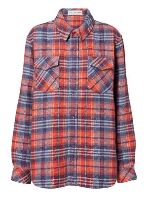 GOD'S TRUE CASHMERE Americana Plaid Cashmere Shirt