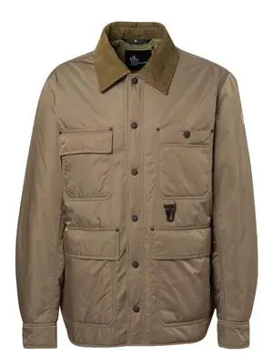 Moncler Corduroy-trimmed Down Jacket - Green
