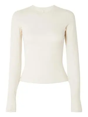 SKIMS Stretch-cotton Jersey Long-sleeve T-shirt - White