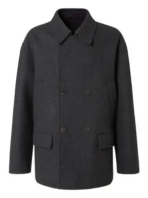 Fendi Wool Double-breasted Pea Coat - Grey