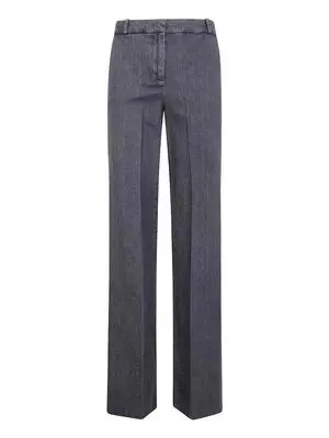 KILTIE Pressed-crease Cotton Trousers - Grey