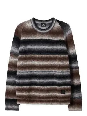 Paul Smith Striped Merino Wool-blend Sweater - Black