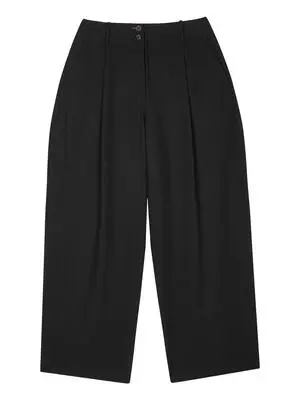 Paul Smith Lyocell-linen Blend Barrel Leg Trousers - Black