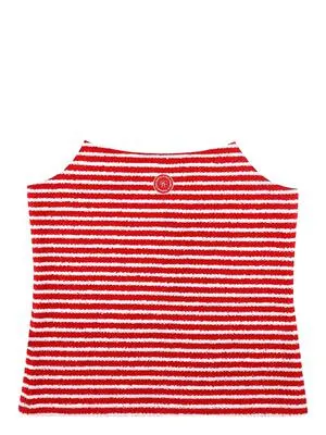 SPORTY & RICH Serif Logo Striped Terry Tank